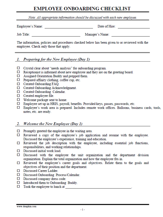 60 day new employee survey | Don Phin Esq.